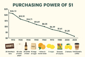 U.S. Dollar Purchasing Power Over Time - The Rich Guy Math